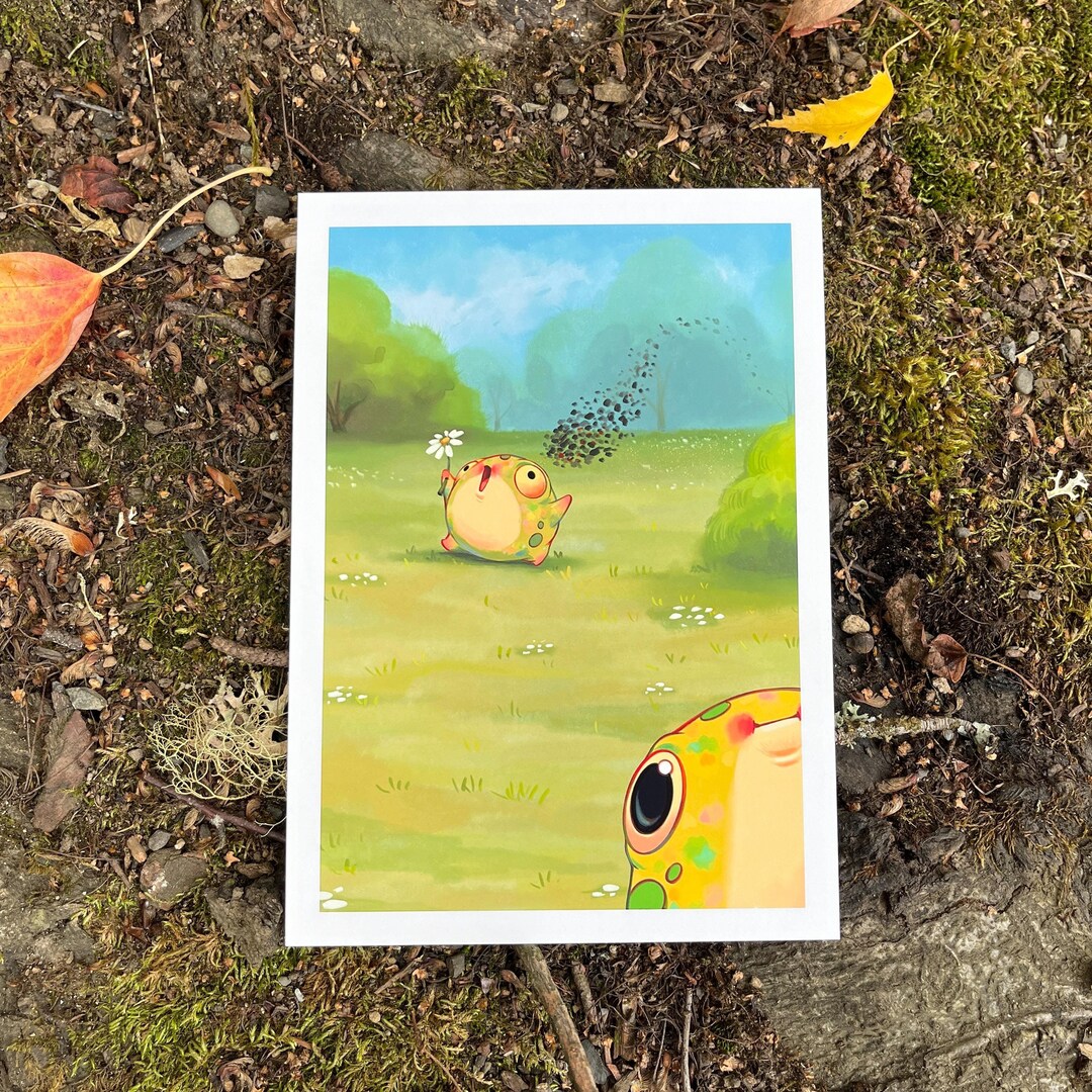 Frogs in a Meadow | Art Print | Original Wall Hanging | Cottagecore ...