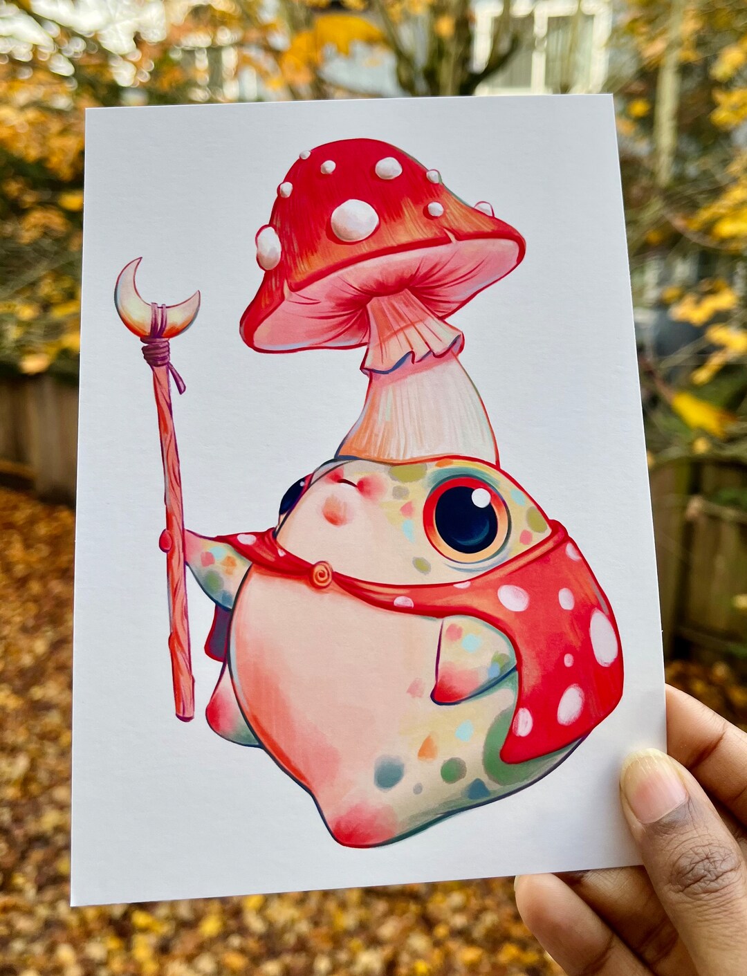 Fungimancer Frog Art Print | Original Wall Hanging | Cute Frog Art ...