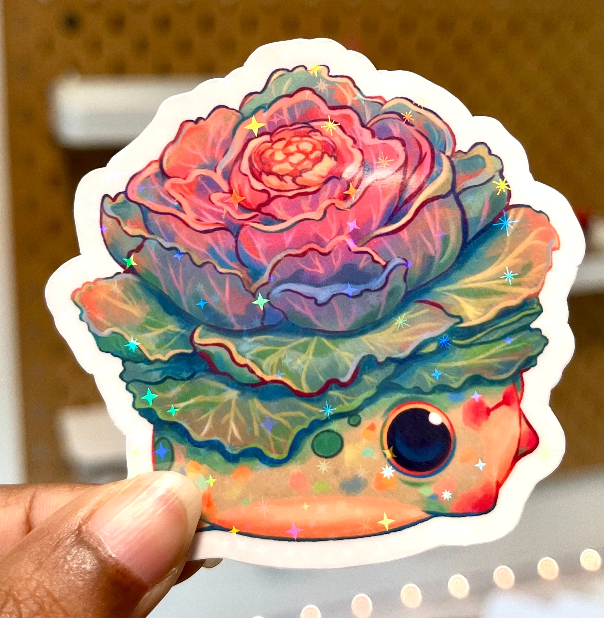 Ornamental Cabbage Frog Sticker | Vinyl Water Resistant Sticker | Cute ...