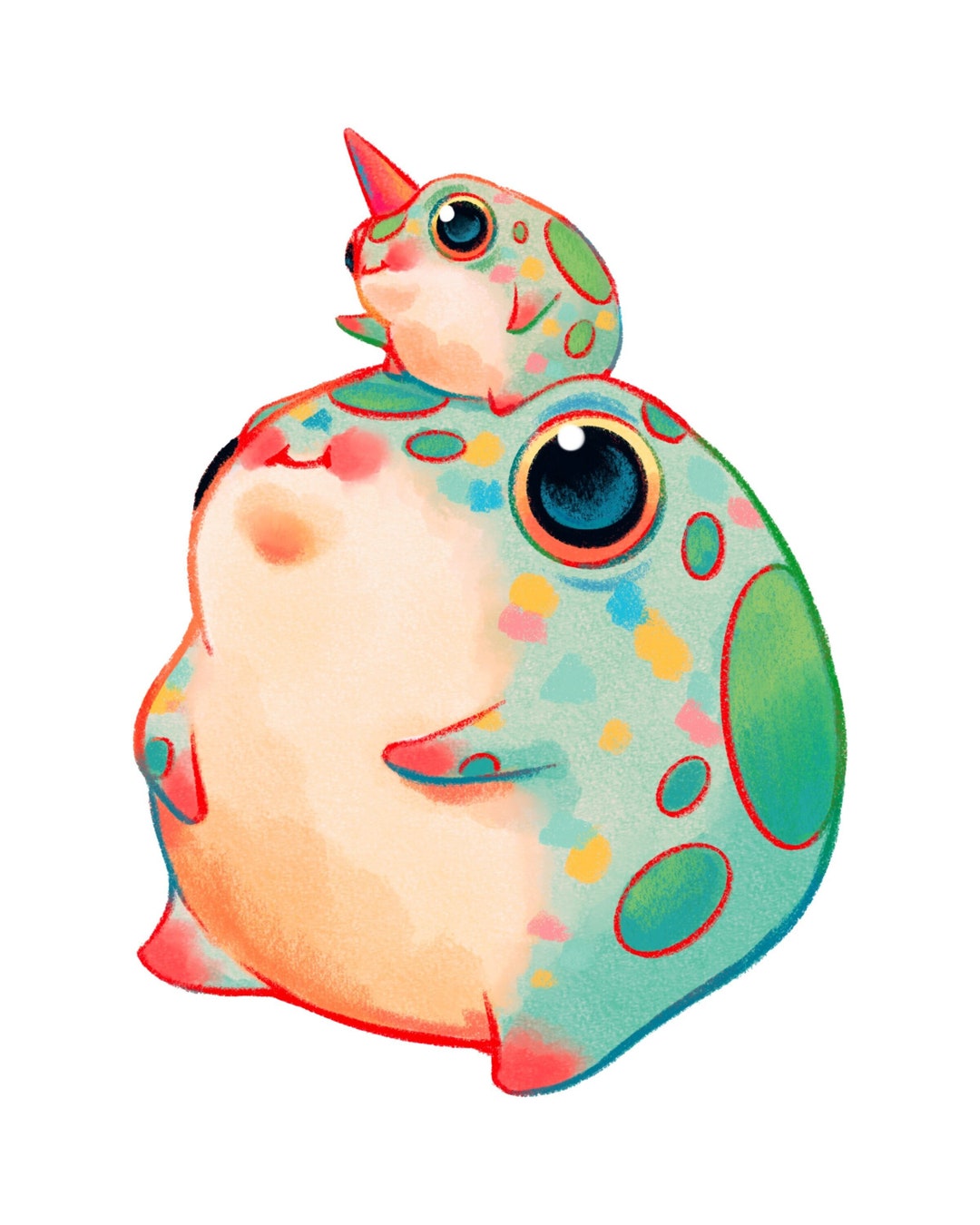 Tim and Son Frog Art Print | Original Wall Art | Cute Frog Art | Father ...