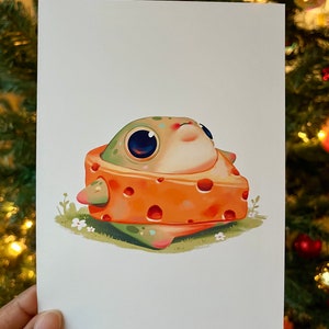 Cheese Frog | Art Print | Original Wall Hanging | Cottagecore Frog Art ...