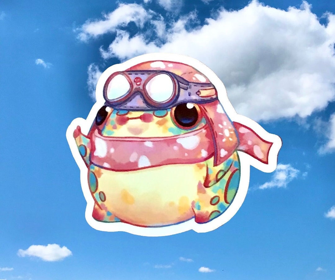 Pilot Frog Sticker | Vinyl Waterproof Sticker | Cute Sticker | Gifts ...