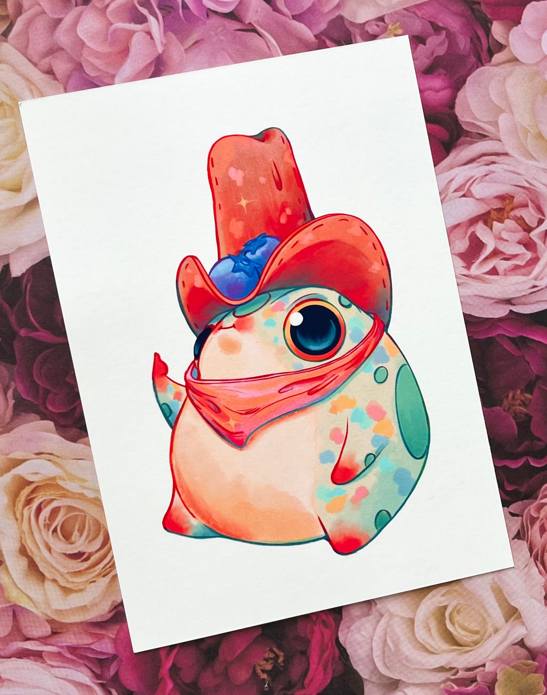 Deputy Blueberry Frog | Art Print | Original Wall Hanging | Cottagecore ...