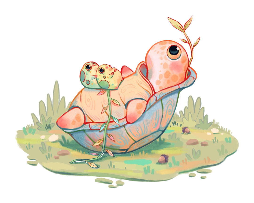Henry the Tortoise Elder Art Print | Original Wall Hanging | Cute ...