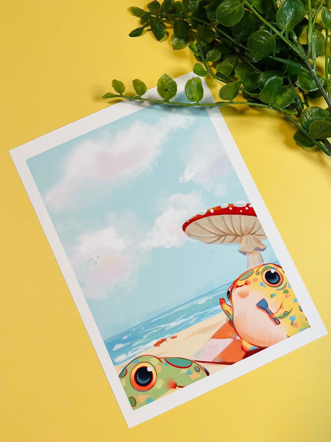 Seaside Frogs Art Print | Original Wall Hanging | Cute Frog Gift ...