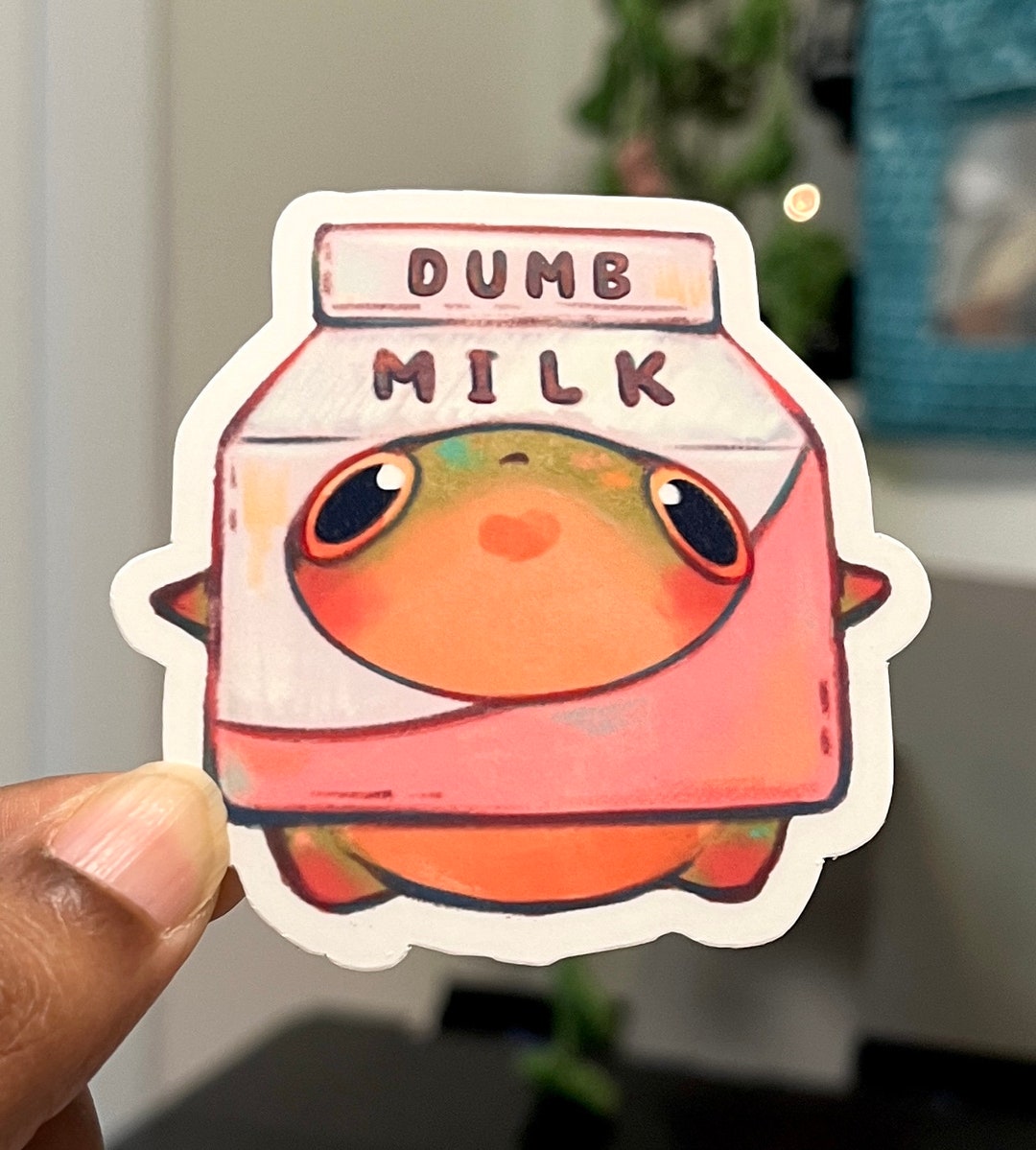 Dumb Milk Frog Sticker | Vinyl Waterproof Sticker | Cute Sticker | Dumb ...