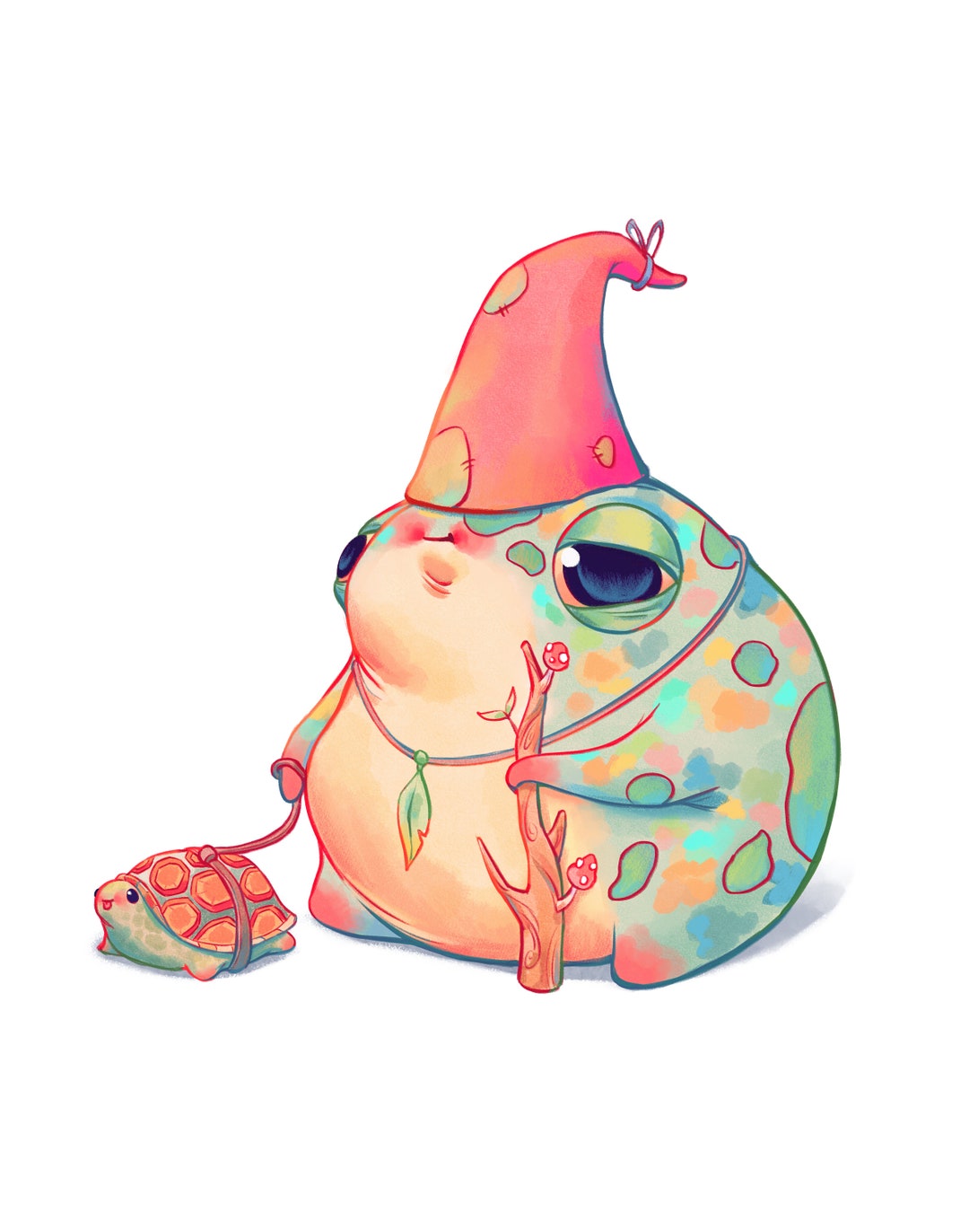 Grandpa Frog With Bill the Tortoise | Art Print | Original Wall Hanging ...