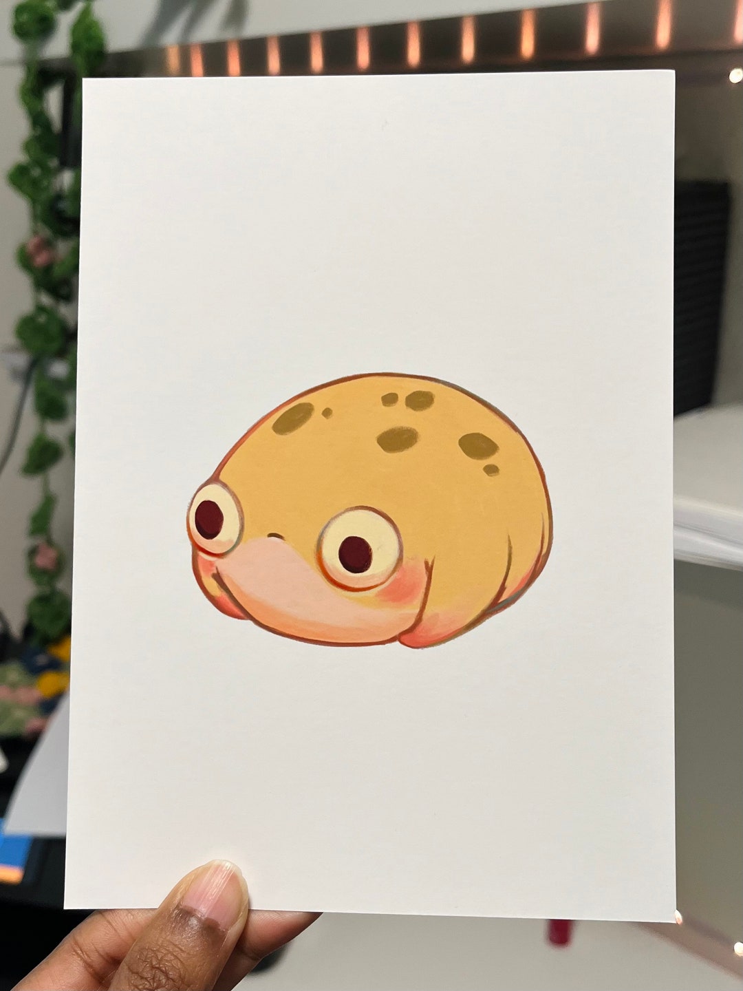 Yellow Frog Lump | Art Print | Original Wall Hanging | Cottagecore Frog ...