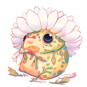 Daisy Frog Art Print | Original Wall Hanging | Cute Frog Art | Daisy ...
