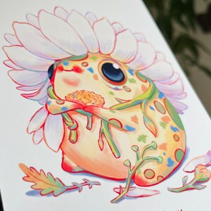 Daisy Frog Art Print | Original Wall Hanging | Cute Frog Art | Daisy ...