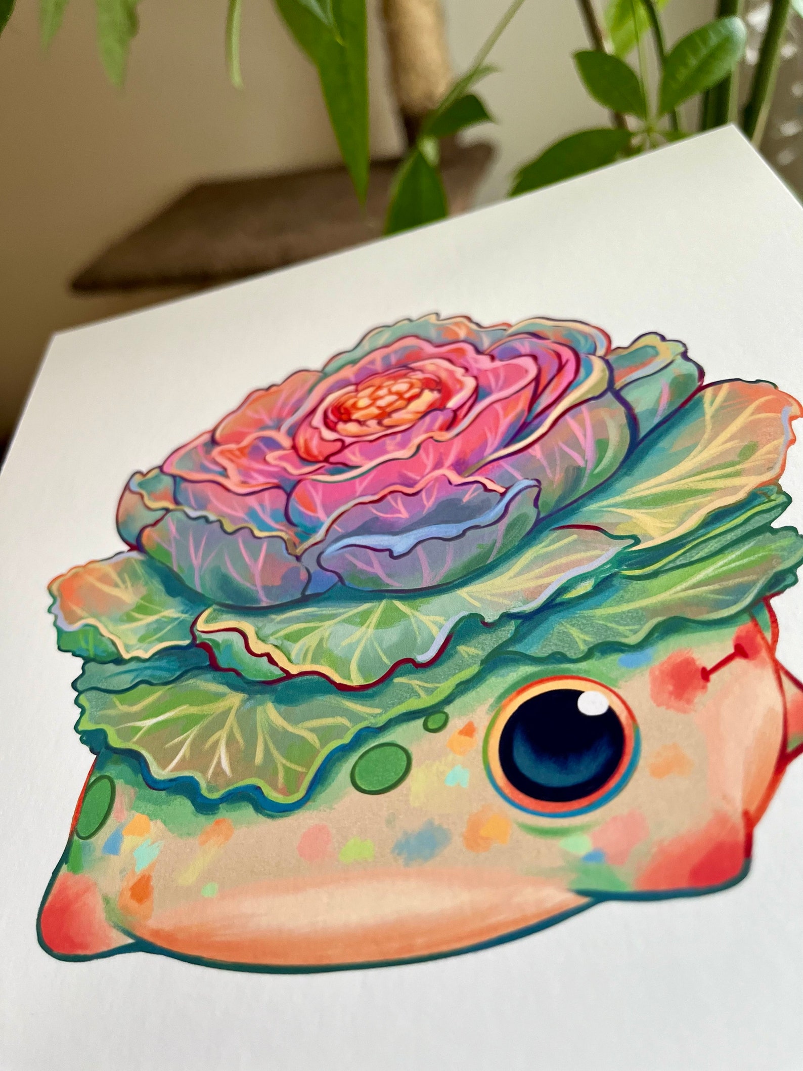 Ornamental Cabbage Frog | Art Print | Original Wall Hanging ...