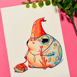 Grandpa Frog With Bill the Tortoise | Art Print | Original Wall Hanging ...