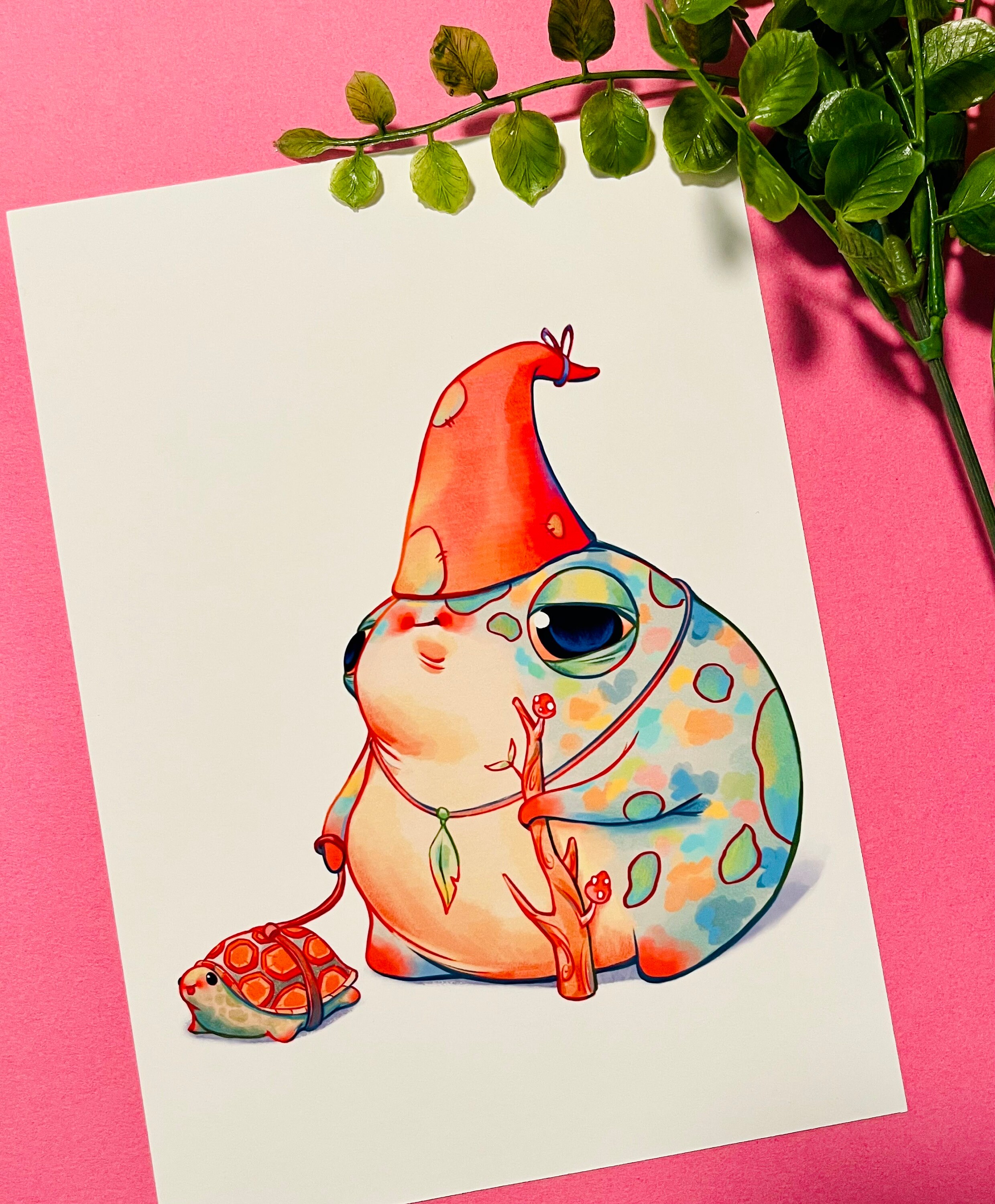 Grandpa Frog With Bill the Tortoise | Art Print | Original Wall Hanging ...