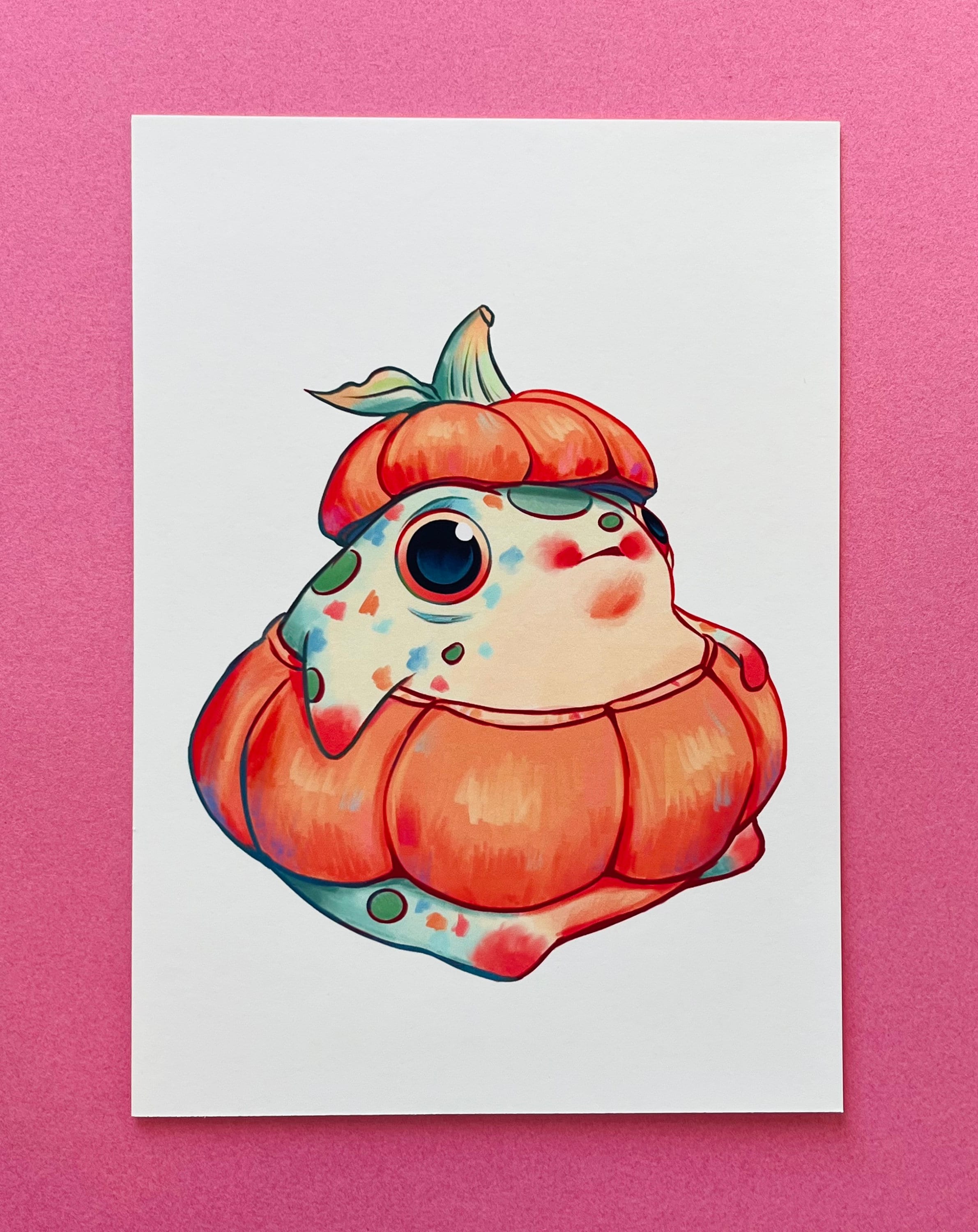 Plumpkin Frog | Art Print | Original Wall Hanging | Cottagecore Frog ...