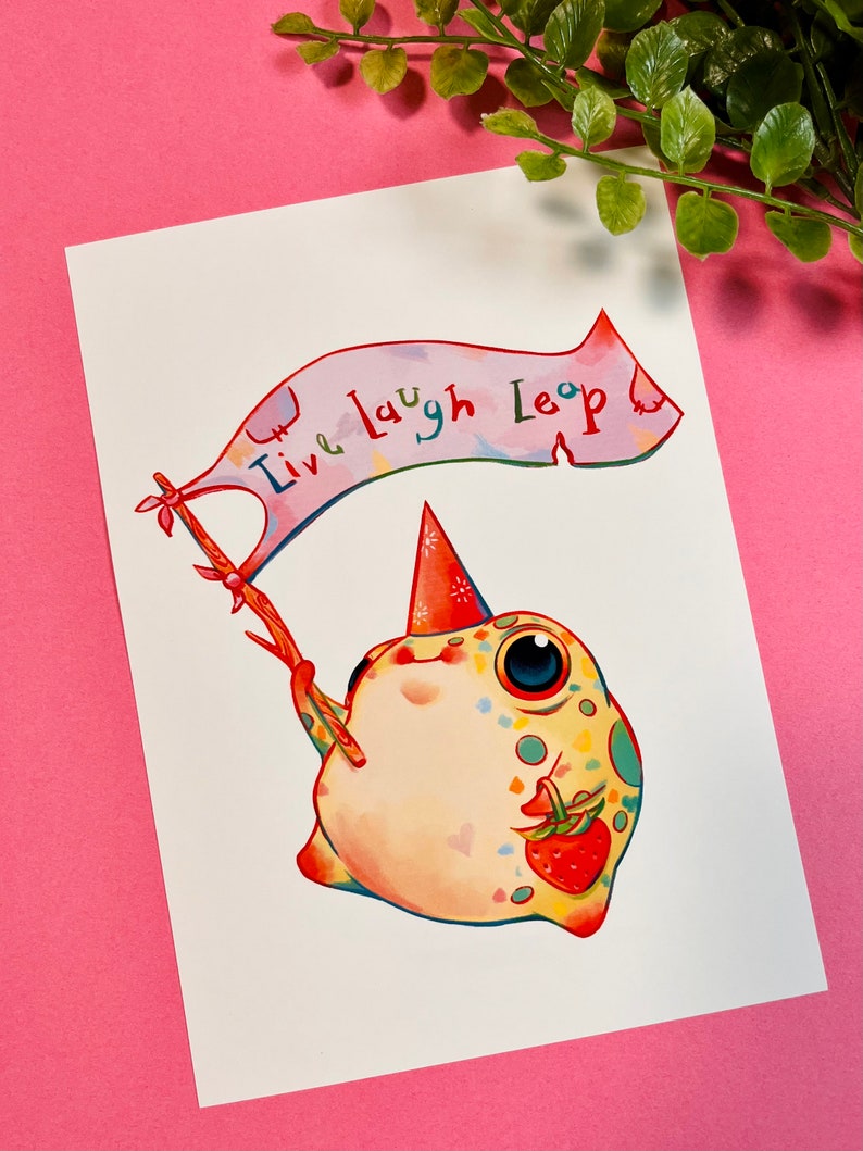 Live Laugh Leap Frog Art Print | Original Wall Art | Cute Frog Art - Etsy