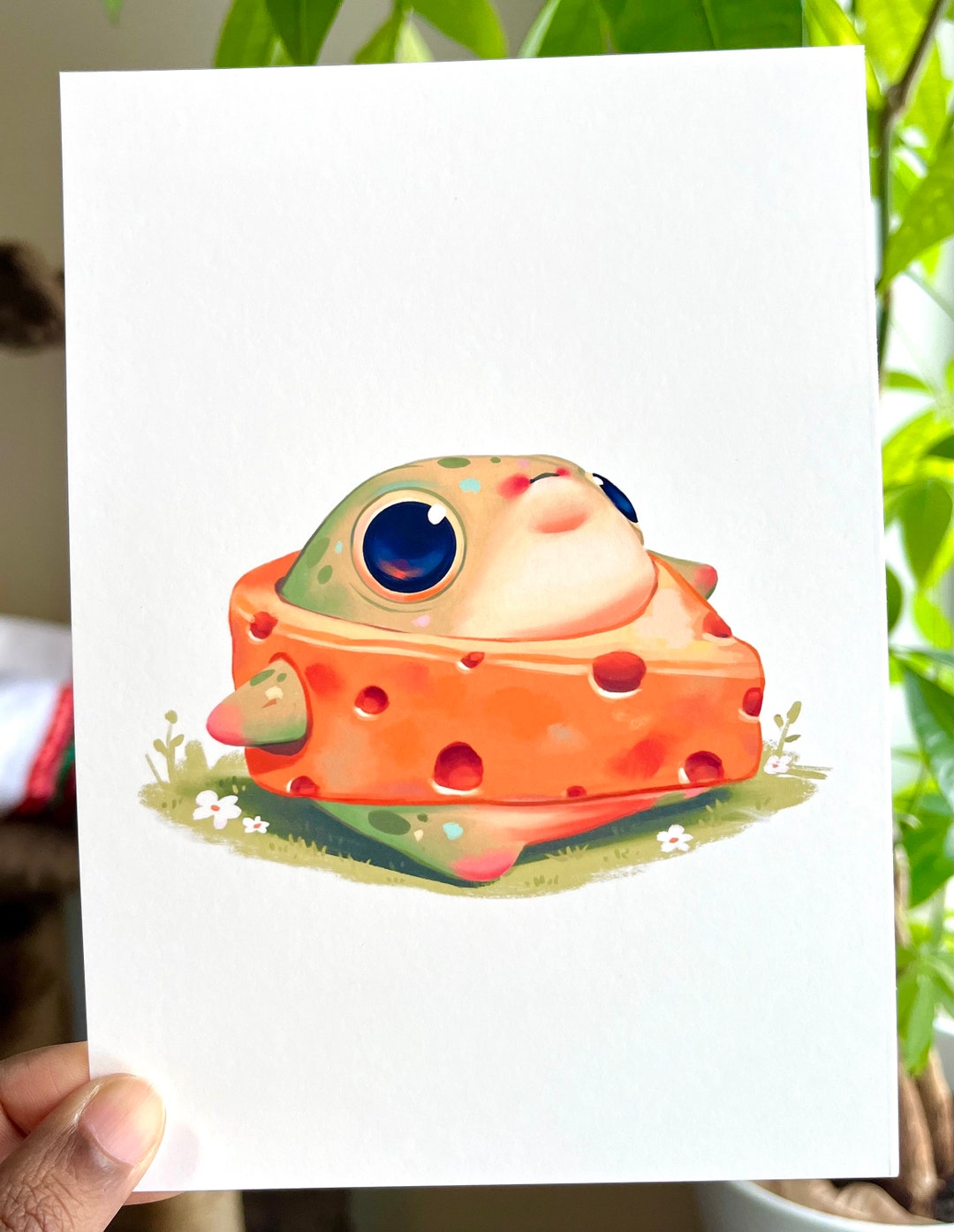 Cheese Frog | Art Print | Original Wall Hanging | Cottagecore Frog Art ...
