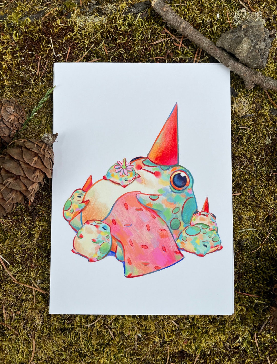 Sleepy Frogs Art Print | Original Wall Art | Cute Frog Art | Cottage ...