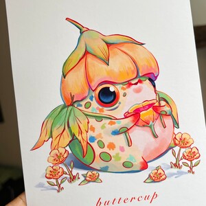 Buttercup Frog Art Print | Original Wall Art | Cute Frog Art ...