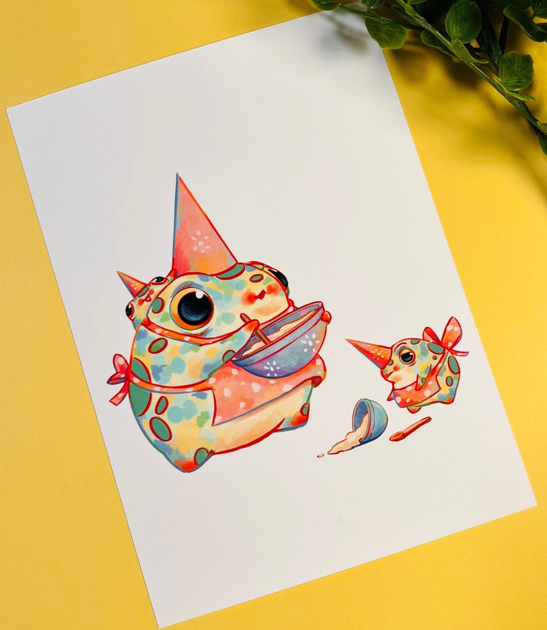 Cooking Disaster Frog Art Print | Original Wall Art | Frog Baker ...
