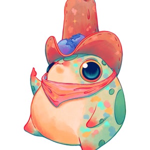 Deputy Blueberry Frog | Art Print | Original Wall Hanging | Cottagecore ...