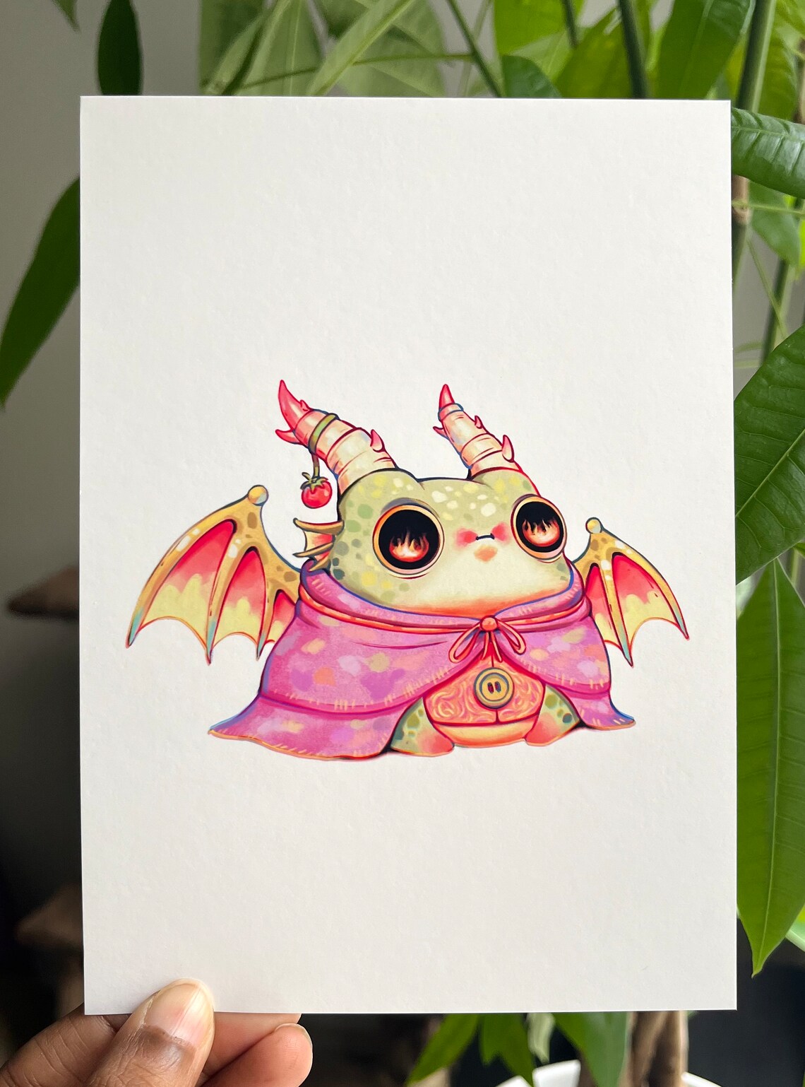 Angel/devil Dragon Frog Art Print | Original Wall Hanging | Cottagecore ...