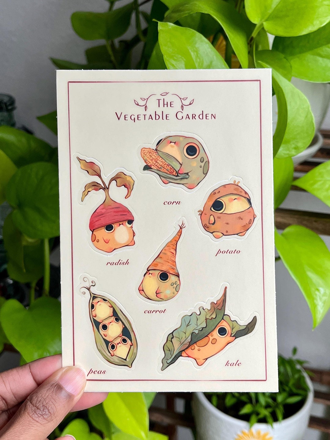 Vegetable Garden Frogs Sticker Sheet | Vinyl Matte Sticker | Envelope ...
