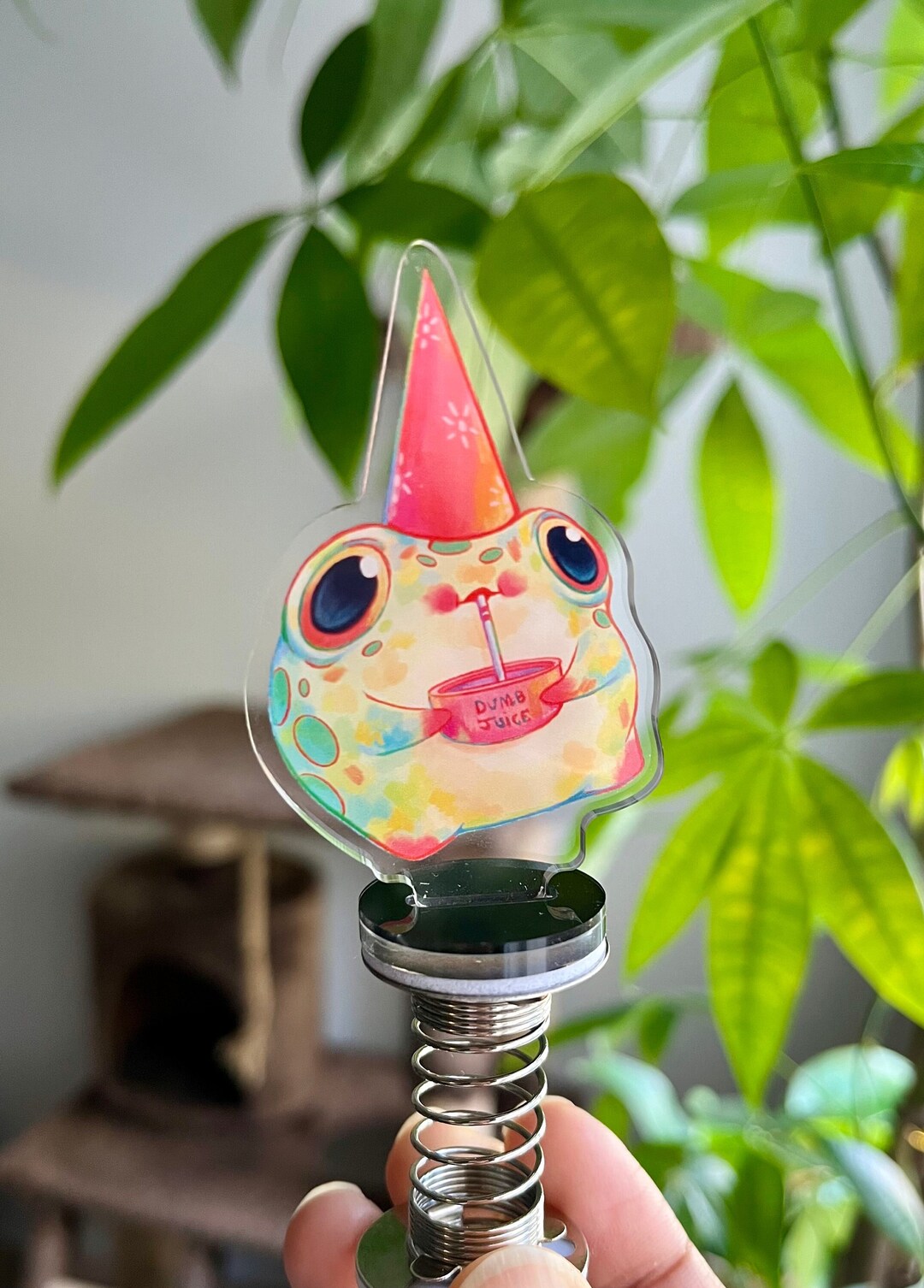 Dumb Juice Spring Desk Standee 2.5inch Acrylic Charm With Spring Frog ...