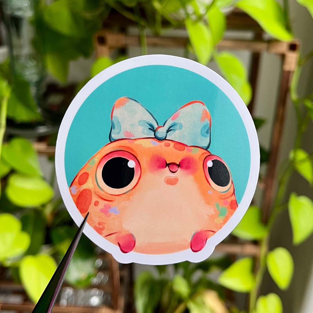 Blep Frog Sticker | Vinyl Waterproof Sticker | Cute Sticker | Mlem - Etsy