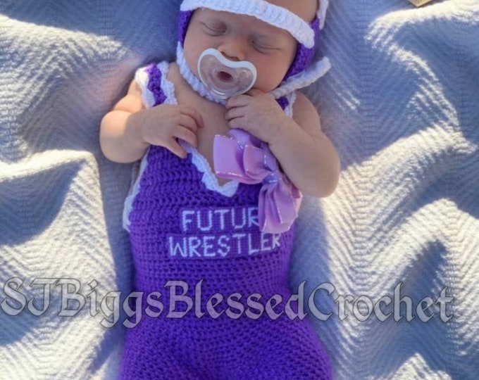 Girls Wrestling Crochet Wrestling Outfit, Newborn to 0 to 3 Month ...