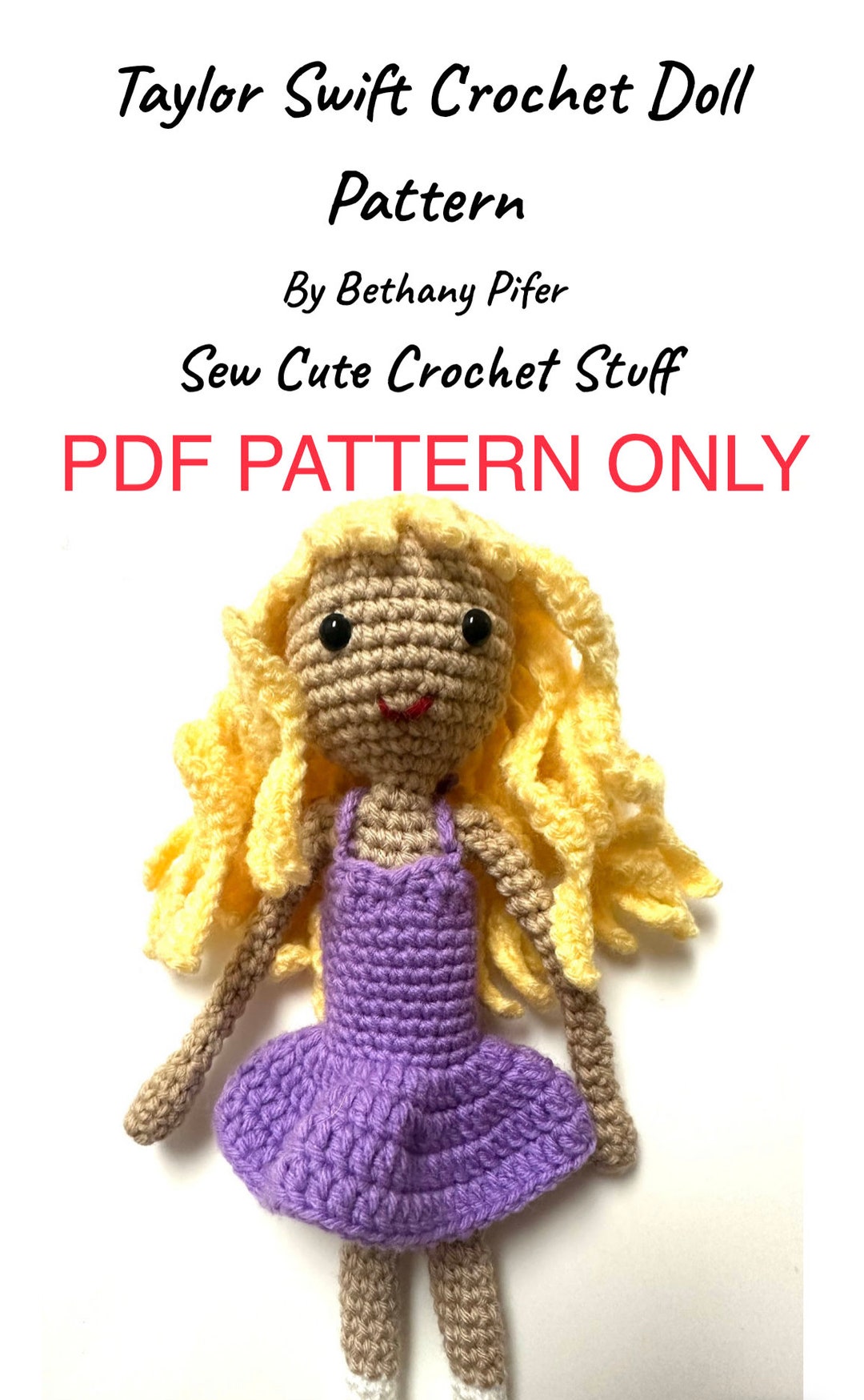 Taylor Swift Crochet Doll Pattern (PDF) - Etsy