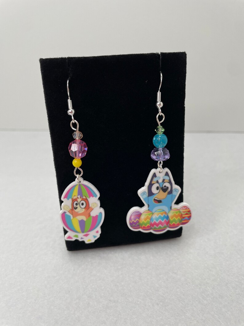 Acrylic Bluey and Bingo Earrings - Etsy
