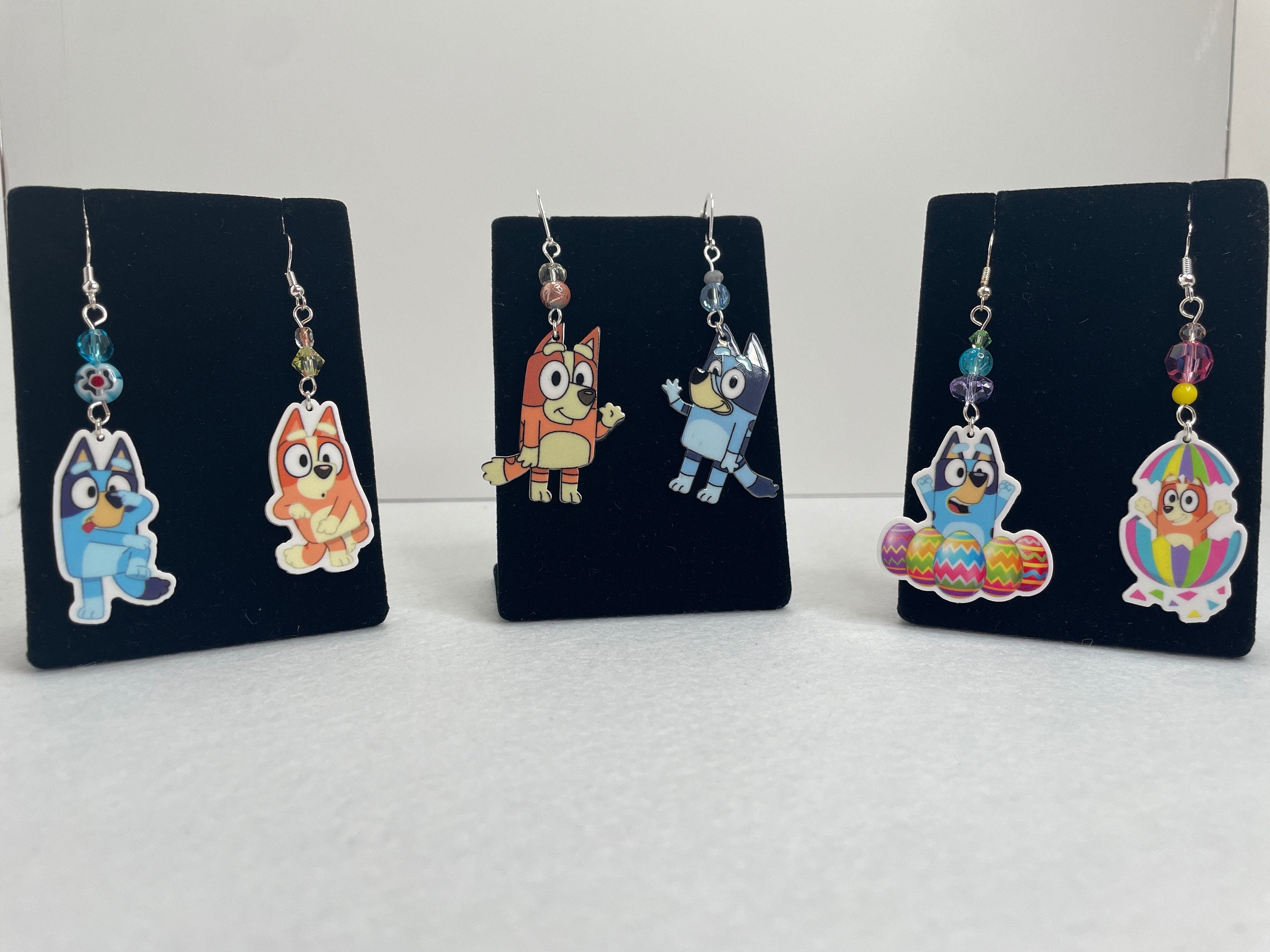 Acrylic Bluey and Bingo Earrings - Etsy