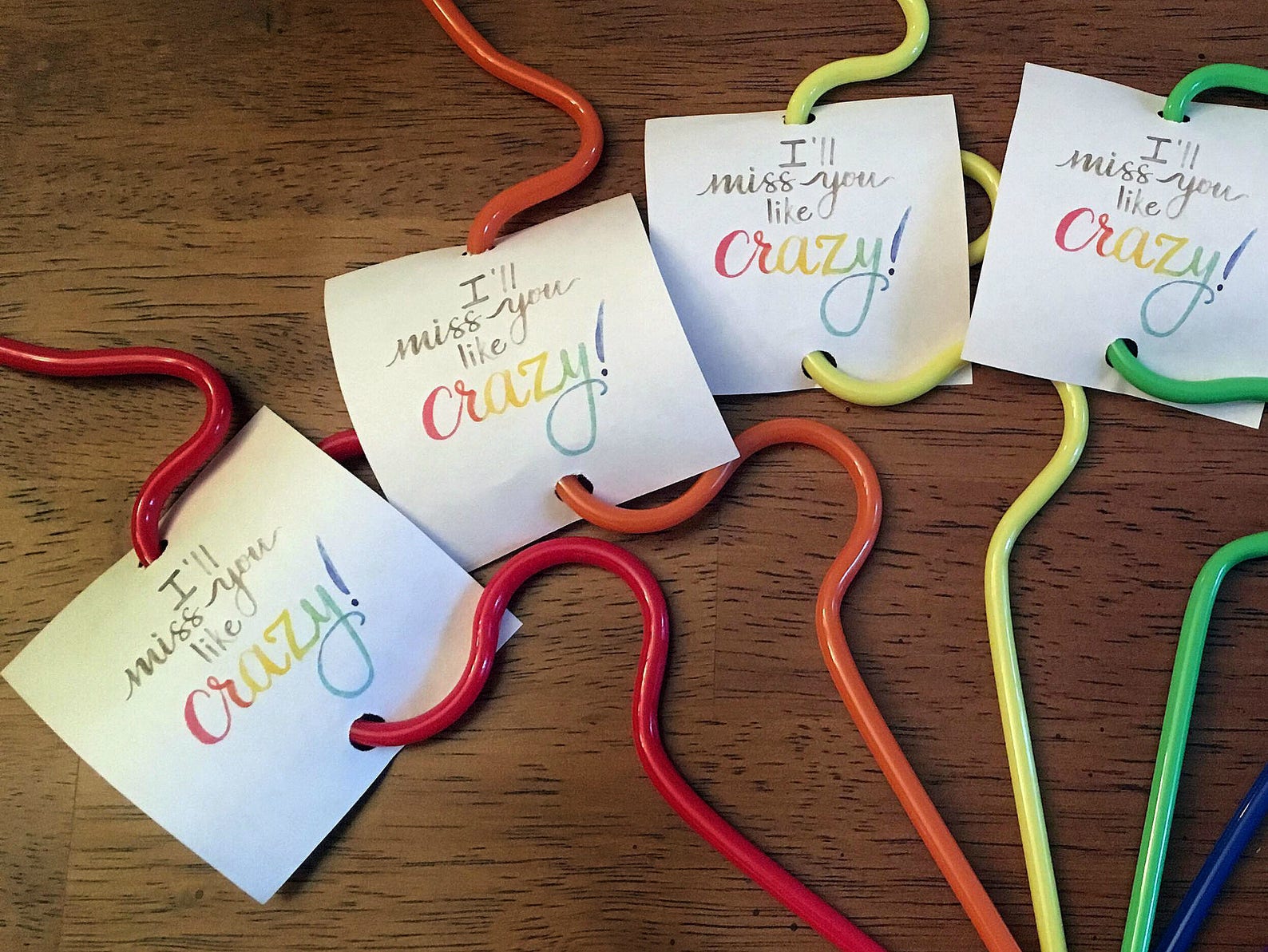 Crazy Straw Printable, "i'll Miss You Like Crazy!" - Etsy