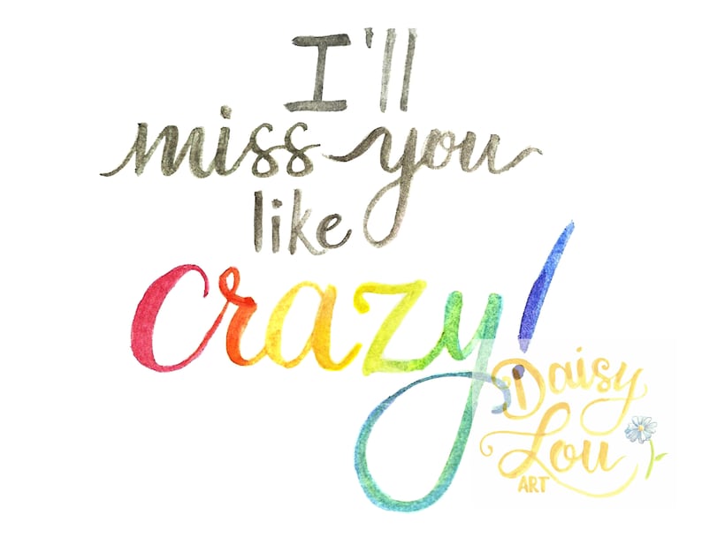 Crazy Straw Printable, "i'll Miss You Like Crazy!" - Etsy