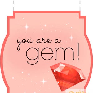 Ring Lollipop "you Are a Gem!" Printable - Etsy
