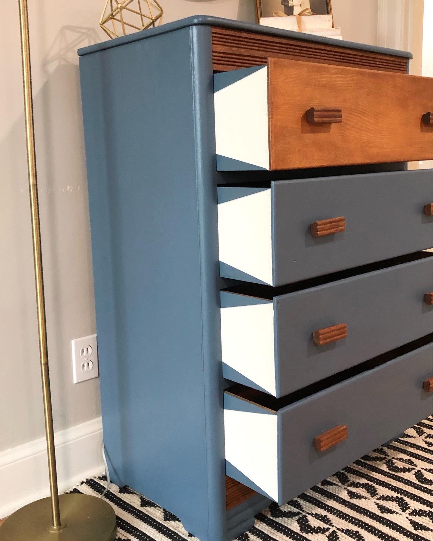 SOLD: Slate Blue MCM Midcentury Modern Dresser Chest of Drawers - Etsy