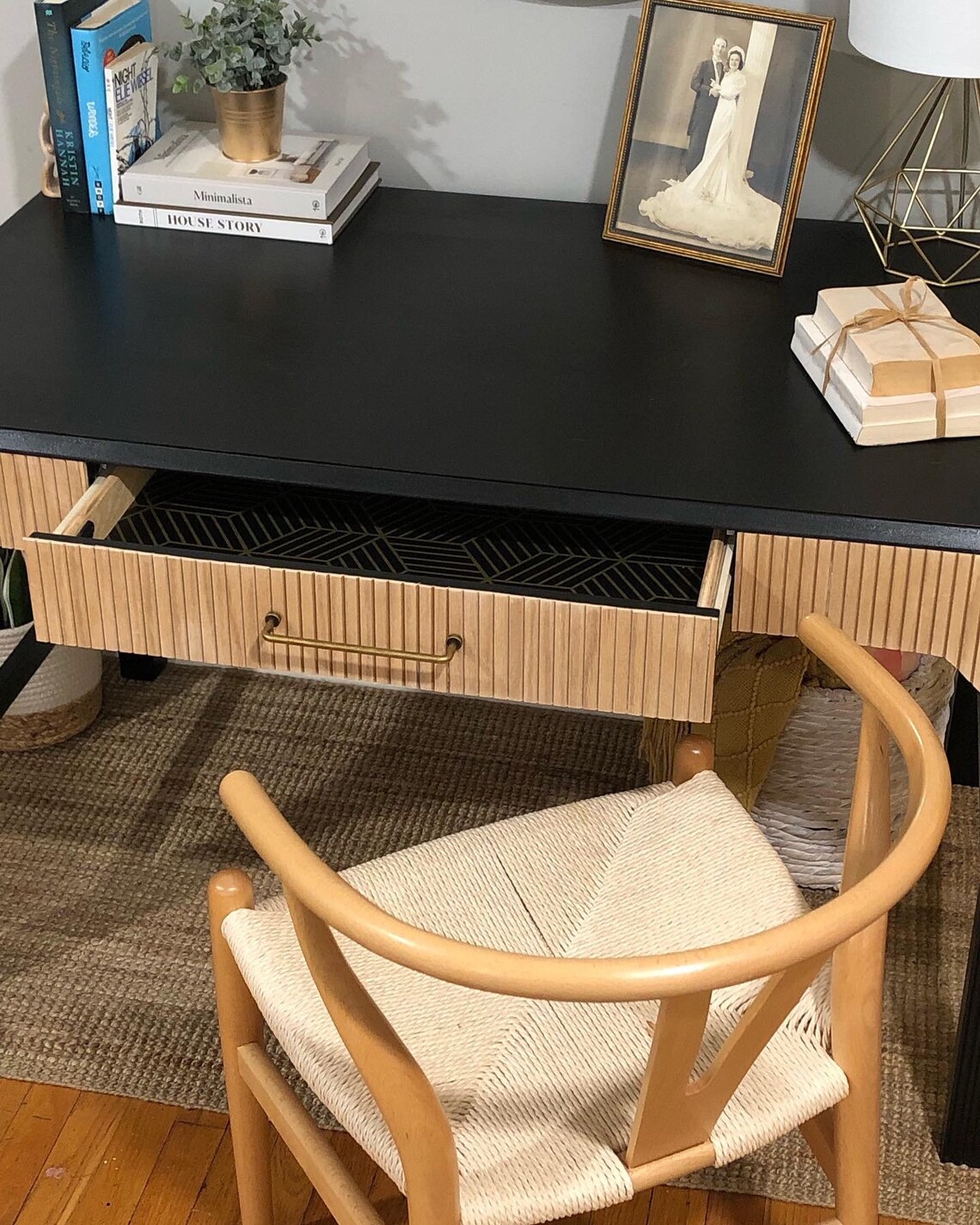 SOLD: Black Fluted Desk - Etsy