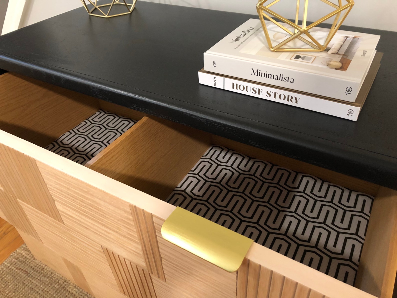 SOLD Modern Black Fluted Dresser Console Buffet Entry Table - Etsy