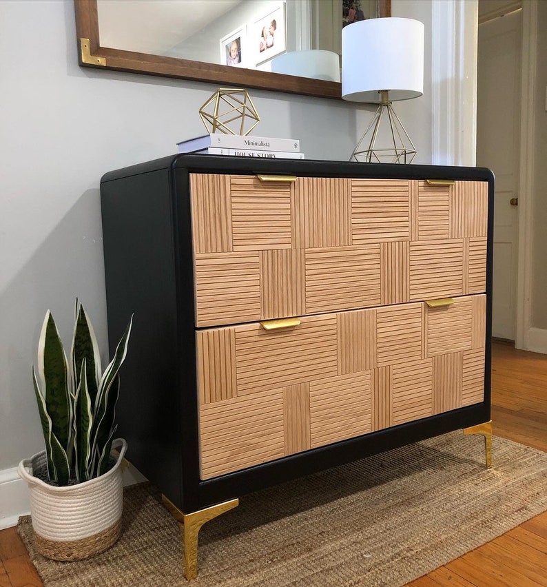 SOLD Modern Black Fluted Dresser Console Buffet Entry Table - Etsy