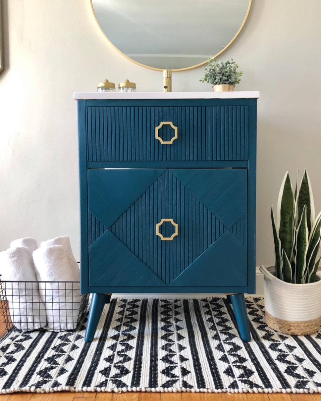 SOLD: Anthropologie Inspired Bathroom Vanity - Etsy