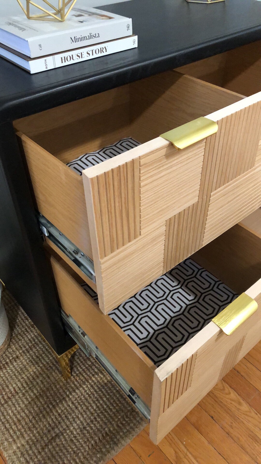 SOLD Modern Black Fluted Dresser Console Buffet Entry Table - Etsy