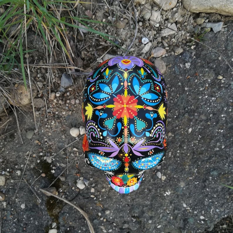 Sugar Skull Mexican Skull Floral Decor Day of the Dead | Etsy
