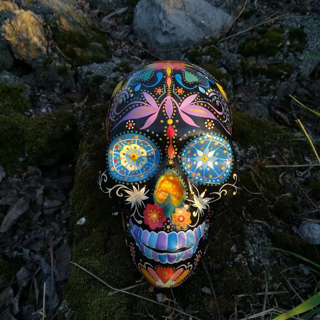 Sugar Skull Mexican Skull Floral Decor Day of the Dead | Etsy