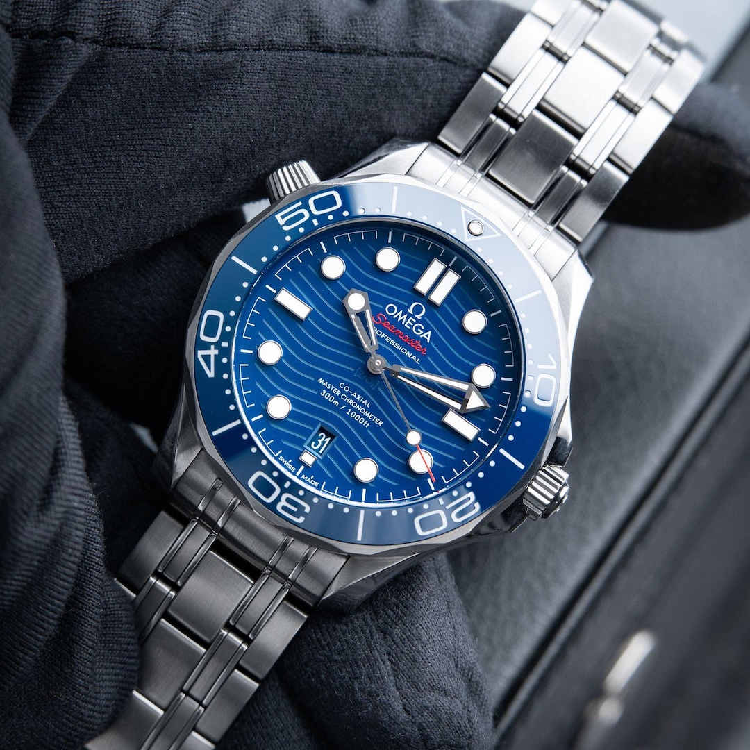 Omega Seamaster Diver 300M BRACELET AND STRAPS Blue Ceramic Dial Steel ...