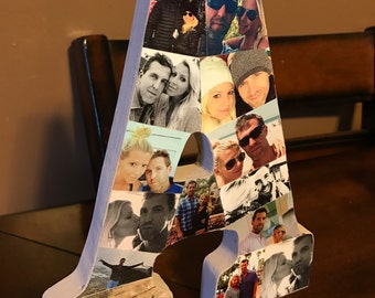 Best Friend Photo Frame Letter Collage Initial Senior night | Etsy