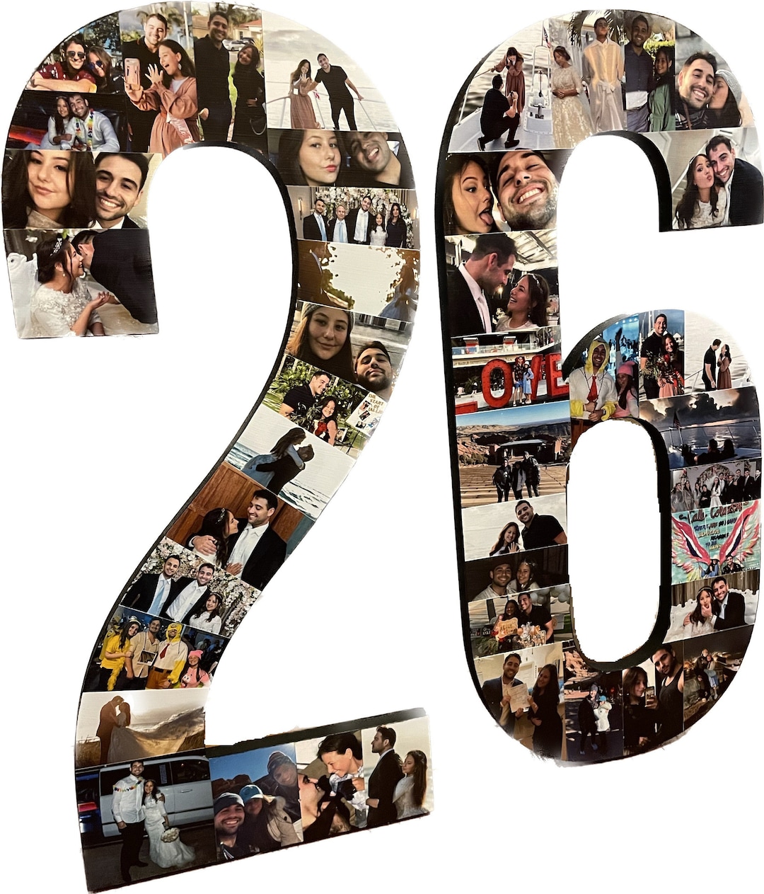 Wooden Number Photo Collage(2 Numbers/ NEW STYLE) - Etsy