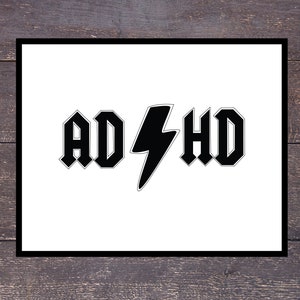 ADHD Gifts, ADHD Awareness, ADHD Wall Decor, Adhd Printable Poster, Fun ...