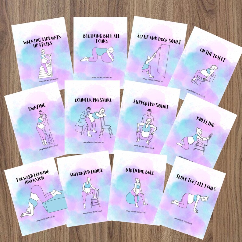 Birth Position Cue Cards digital Download - Etsy