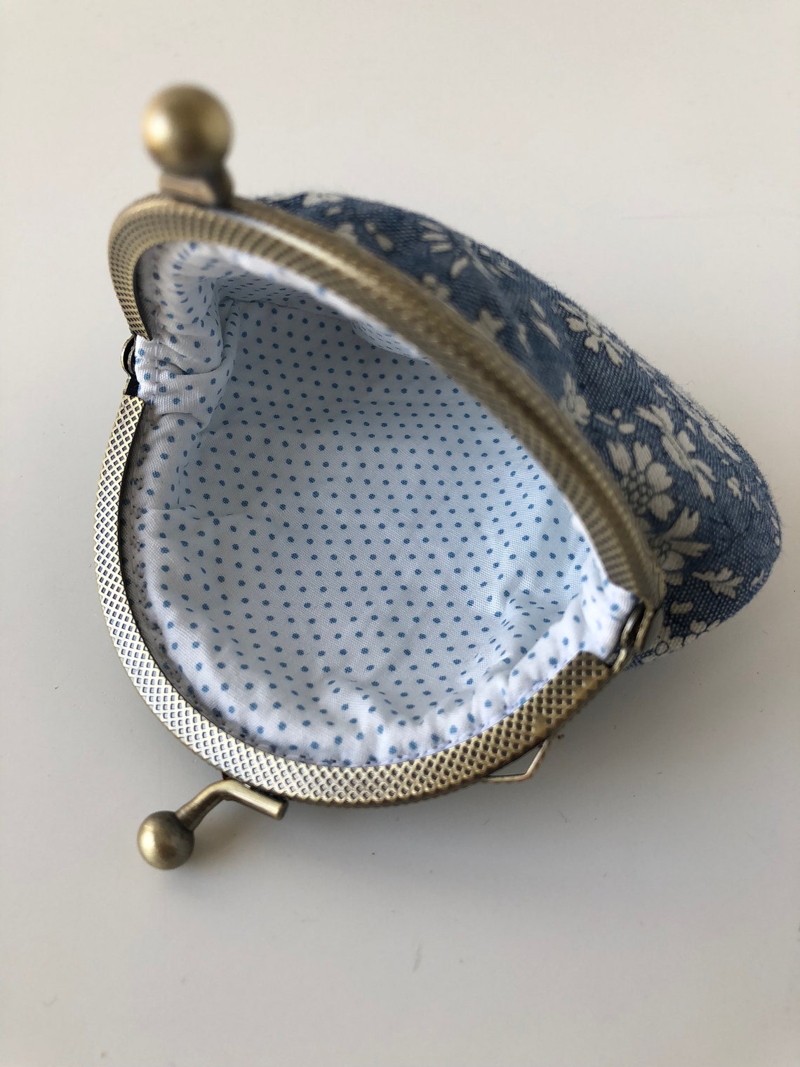 Liberty of London Capel Denim Blue Hand Stitched Vintage Metal Frame ...