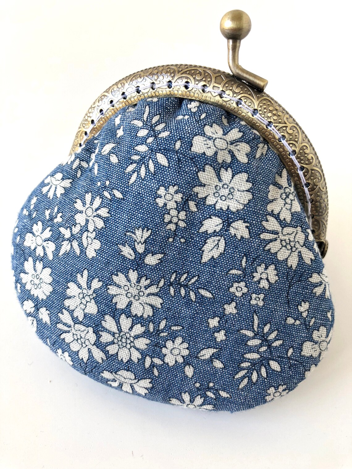 Liberty of London Capel Denim Blue Hand Stitched Vintage Metal Frame ...